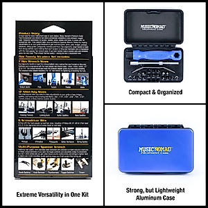 MusicNomad KEEP IT SIMPLE, SETUP (KISS)™ Starter Kit Bundle - 6 pc. Gauge Set, 26 pc. Guitar Tech Tool Set, 11 pc. Truss Rod Wrench Set (MN609)