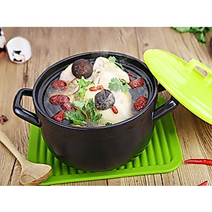 dealcase 9"X12" Environmental Silicone Mats, Premium Quality Insulated Flexible Durable Non Slip Coasters Hot Pads Hot Dishes, Pots Pans - Waterproof Trivet mat, Tableware Pad, Hygienic Safety, Black