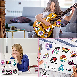 Gymnastics Stickers 100PCS Gymnastics Gifts,Gymnastics Gifts for Girls,Gymnastics Stickers for Water Bottles,Gymnastic Gifts,Igymnastics Room Decor,Gymnastics Wall Decal(Gymnastics Stickers)