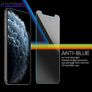 Focuses Screen Protector for iPhone 11 Pro Max, iPhone XS Max, Anti-blue Light Temper Glass Film [Eye Protection ] for iPhone Pro Max/XS Max-3Pcs