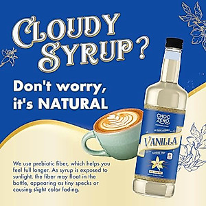 ChocZero Sugar Free Vanilla Syrup for Coffee - Keto Flavoring Syrups - Low Calorie Simple Syrup for Flavored Drinks (26.5 ounce bottle/750ml)