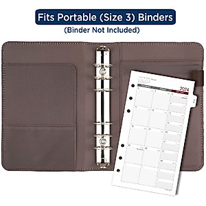 AT-A-GLANCE 2024 Monthly Planner Refill, 3-3/4" x 6-3/4", Portable Size, Loose-Leaf (063-685Y)