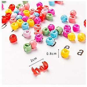Hair Claw Clips Mini Hair Bangs 50 Piece Rainbow Beads Clip For Kids Girls Women Hanmei (Rainbow Opaque Mix)