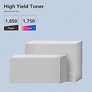 206A Black, Cyan, Yellow, Magenta, 4 Pack High-Yield Toner Cartridge (with Chip) | Compatible Replacement for HP Color Pro M255, Color Pro MFP M282, M283 Series | W2110A W2111A W2112A W2113A