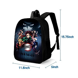 Togrosy Anime Backpack With Pencil Case Set Large Capacity Sports Cosplay Nezuko Backpacks Travel Bag Gifts 16 Inch