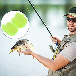 50 Pcs Plastic Fishing Hook Box Tackle Box Clamshell Fluorescent Yellow Squid Lure Hook Box Cover Case Fishing Accessory(Small)