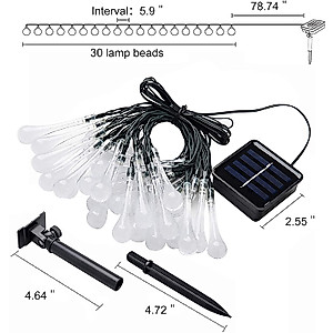 Comoo Solar String Lights Outdoor 21 Feet 30 LED Solar Lights 1Pc Outdoor Decorative 8 Mode Solar String Lights for Garden,Parties,Wedding-Warm Light
