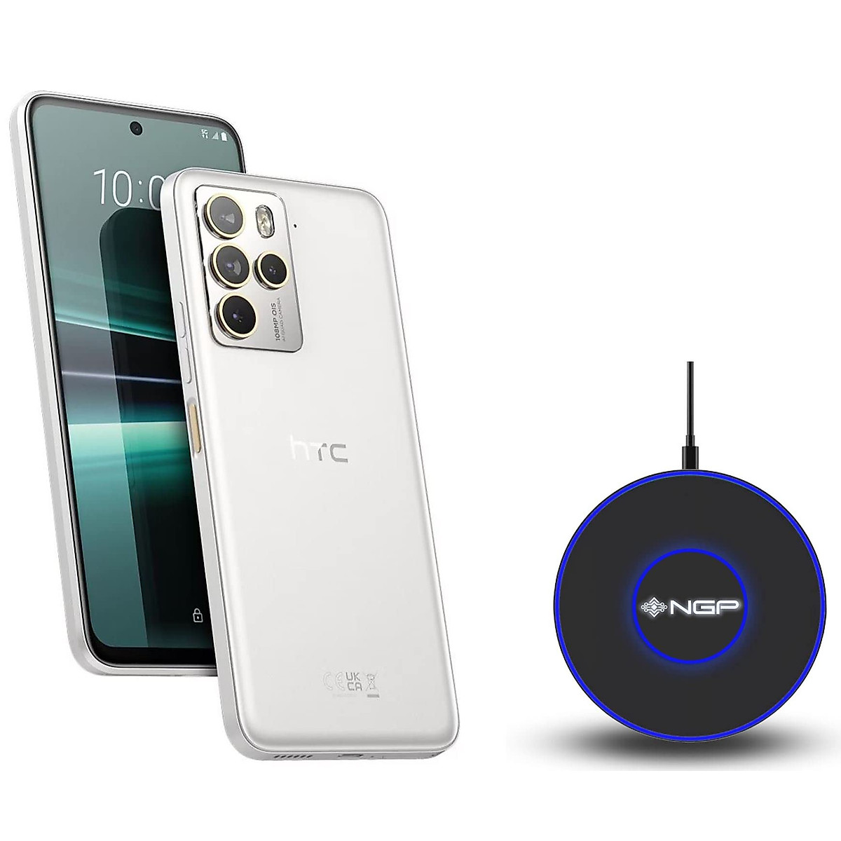 HTC U23 Pro 5G Dual 256GB ROM 12GB RAM Factory Unlocked (GSM Only | No CDMA - not Compatible with Verizon/Sprint) Global Model GSM Mobile Cell Phone – White