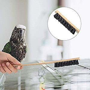 Long Handled Birdcage Brush,YOUTHINK 3Pcs Bird Cage Brush Wooden Durable Long Handle Bird Cleaning Brush for Parrots Birds Cage Necessary Supplies