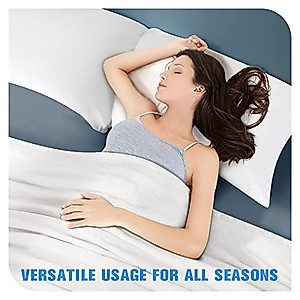 LIANLAM Queen Size Fleece Blanket Lightweight Super Soft and All Season Warm Fuzzy Plush Cozy Luxury Bed Blankets Microfiber (White, 90"x90")