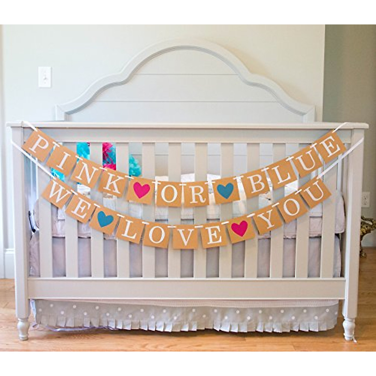 Gender Reveal Party Baby Shower Decorations - "Pink or Blue" Banner by Sterling James Co. - Pregnancy Announcement