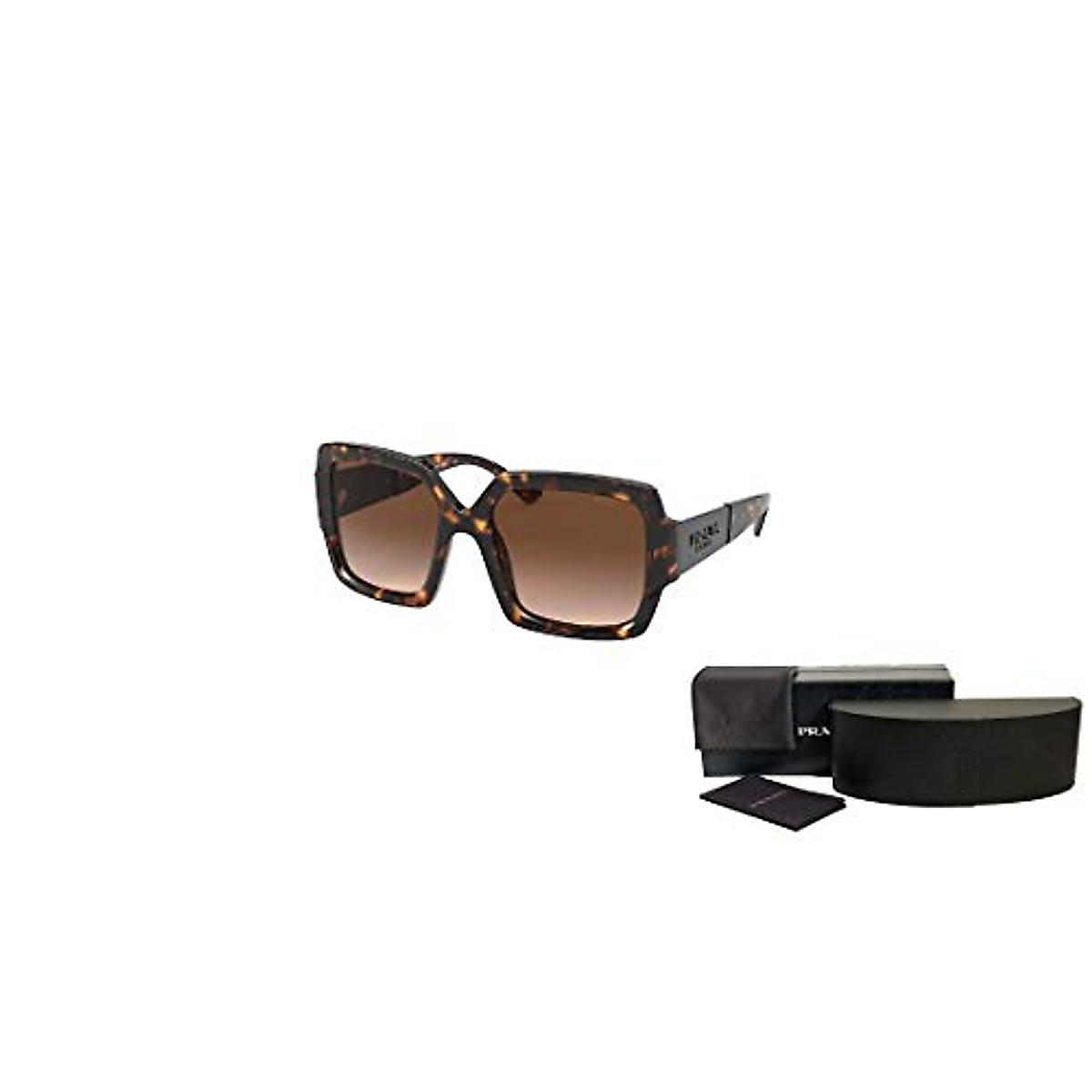 Prada PR21XS 2AU6S1 54MM Havana/Brown Gradient Square Sunglasses for Women + BUNDLE With Designer iWear Complimentary Eyewear Kit
