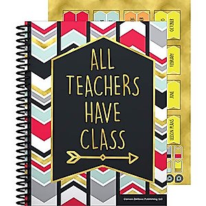 Carson Dellosa Aim High Teacher Planner, 8" x 11" Spiral Bound Planner With Planner Stickers, Daily Planner, Weekly Planner, Grade Book and Lesson Planner Book for Teachers