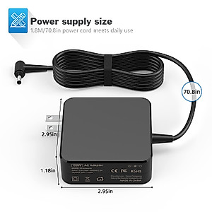 65W Laptop AC Adapter for Lenovo Ideapad Flex 5 Charger, Flex 4 5 6 14 15 5-1470, 5-1570, 4-1470, 4-1480, 4-1570; 5-14ALC7, 5-16ALC7, 5-16IAU7, 5-14ARE05, 5-14IIL05, 5-15IIL05 Power Supply Cord