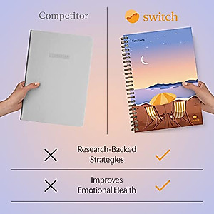 Switch Research Emotions Journal - Self Care Journal - Psychologist-Backed Manifestation Journal - Therapist Recommended Affirmation Journal - Beautiful Self Care Journal for Women