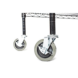 Omega 14" Deep x 42" Wide x 60" High 2 Tier Black Mobile Garment Rack