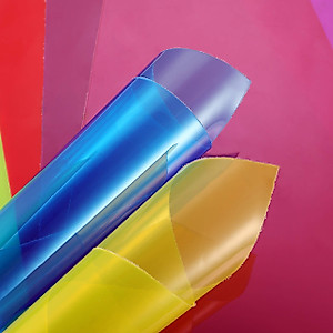 AOUXSEEM Jelly Transparent Leather Vinyl Sheets,Candy Solid Colors Waterproof Faux Leather Fabric Sheets 【6 Pcs/21 x 30 cm】Perfect for Making Bows Earrings Handbags (Bright Solid Colors)