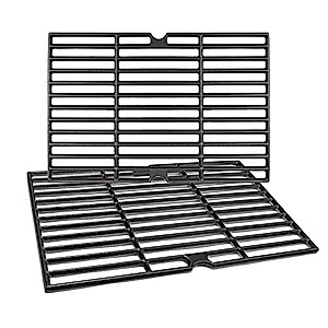 Uniflasy Grill Replacement Parts Kit for Dyna-Glo DGF350CSP DGF350CSP-D 2-Burner Open Cart Propane Gas Grill Stainless Steel Heat Plate Shield and Grill Burner and Cast Iron Cooking Grid Grates