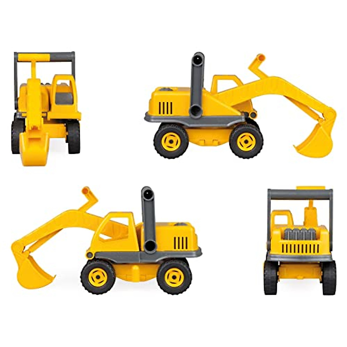 Lena Eco Active Backhoe - Durable UV-Protected Plastic & Noise-Canceling Tires, Enhances Fine Motor Skills, European Quality