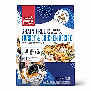 The Honest Kitchen Whole Food Clusters Grain Free Turkey & Chicken Dry Cat Food, 1 lb Bag