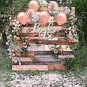Bridal Shower Decorations Bride to Be Sign for Batcholette Party Supplies,Bride Wood Sign Photo Booth Props and Rose Gold Balloons for Wedding Party Decorations
