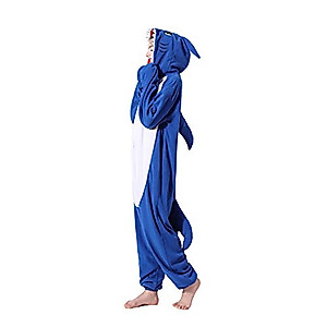 OGU' DEAL Adult Shark Onesie Cartoon Animal Jumpsuit Pajamas Christmas Shark Costumes Halloween Cosplay for Men
