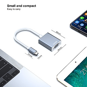 BENFEI USB C to VGA Adapter, Type-C(Thunderbolt 3/4) to VGA Adapter with iPhone 15 Pro/Max, MacBook Pro/Air 2023, iPad Pro, iMac, S23, XPS 17, Surface Book 3 and More[Aluminium Shell]
