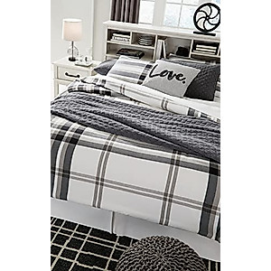 Signature Design by Ashley Dorrinson Queen Storage Headboard, 66"W x 11"D x 43"H, Whitewash