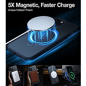 TORRAS Magnetic UPRO Ostand Designed for iPhone 12 Case & iPhone 12 Pro Case, Compatible with Magsafe Ring Stand, Military Grade Drop Protection, Shockproof Hard Translucent Slim 12 Phone Case, Black