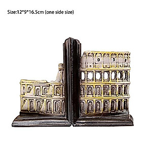 YYOBK Decorative Bookends,Office Bookends,Bookends of The Colosseum,Book Ends for Heavy Books,Book Holders for Shelves,Book Stoppers for Coffee Shop,Bar,Home (12 * 9 * 16.5cm)