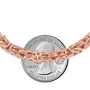 Savlano 925 Sterling Silver 14K Gold Plated Italian Solid Adjustable Byzantine Bolo Slider Bracelet Comes With Gift Box for Women - Made in Italy (Rose)