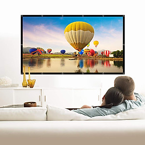 60 Inch 16:9 HD Projector Screen Nell Zimi Portable Foldable Screen Anti-Crease Indoor Outdoor Projector Movies Screen for Home Theater Support Double Sided Projection