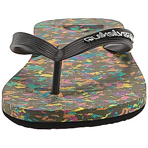 Quiksilver Men's Molokai Recycled 3 Point Sandal Flip Flop, Black/Blue/Black, 7