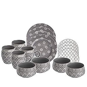 MOROCCAN GREY 16 PIECE DINNERWARE SET