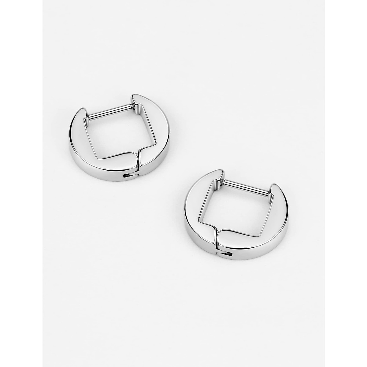 TDEBA 316L Surgical Steel Small Hoop Earrings, Silver Huggie Earrings for Women, Stainless Steel Earrings for Sensitive Ears