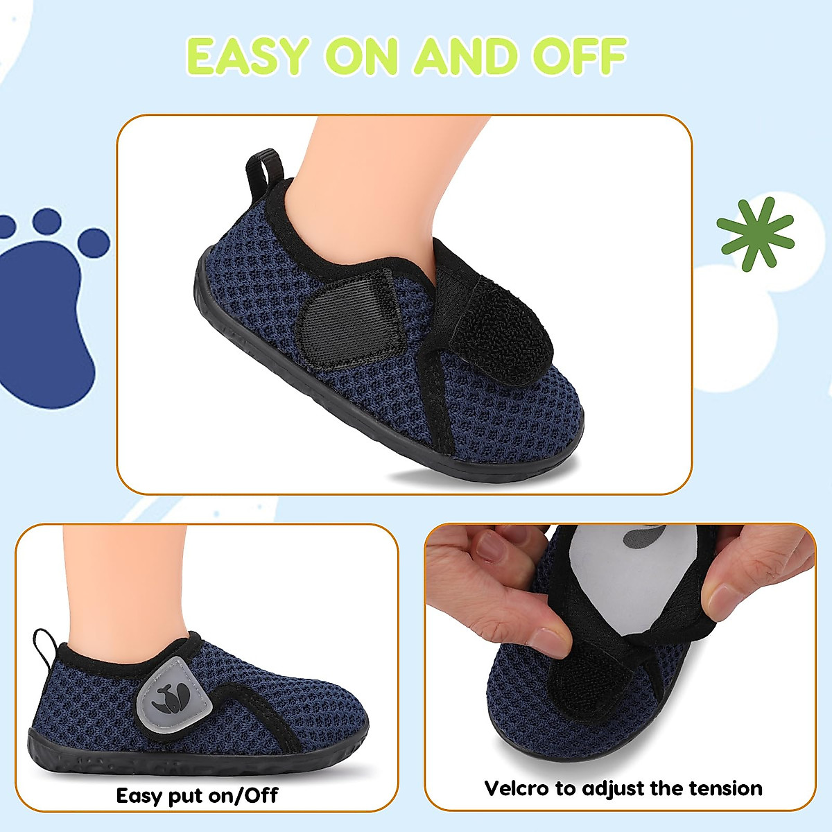 FEETCITY Toddler Shoes Baby Sneakers Boys Girls First Walking Shoes Newborn Crib Shoes Dark Blue