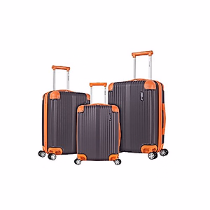 Rockland Berlin Hardside Expandable Spinner Wheel Luggage Set, Charcoal, 3-Piece (20/24/28)