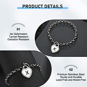 CaleesLLC C Letter Initial Charm Bracelet with Stainless Steel Material Is A Personalized Initial Bracelet on The Wrist for Women
