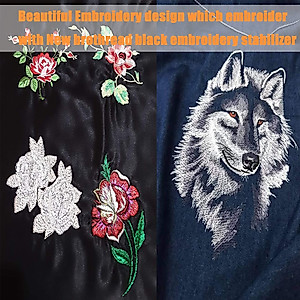 New brothread Black Tear Away Machine Embroidery Stabilizer Backing 12" x 25 Yd roll - Medium Weight 1.8 oz - 3 Options - Tear Away/Cut Away/No Show Mesh