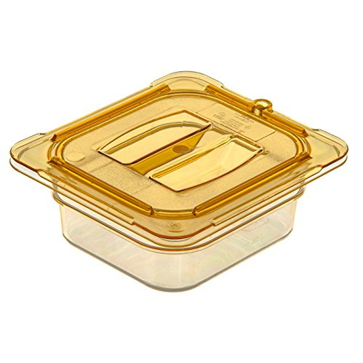Carlisle FoodService Products 10510U13 StorPlus High Heat Universal Handled Food Pan Lid, Sixth Size, Amber