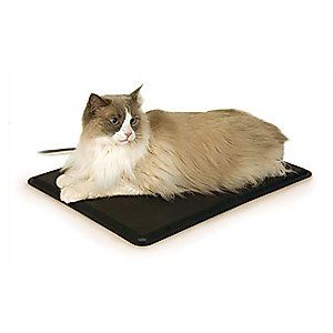 K&H Pet Products Extreme Weather Cat Heating Pad Outdoor, Heated, For Indoor and Outdoor Use Black Small 12.5 X 18.5 Inches 40W