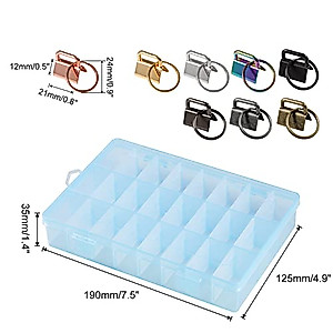 LEONTOOL 48 Pcs Key Fob Hardware Set 8 Colors Keychain Fob Hardware 1.25 Inch for Wristlet Keychain, Key Lanyard and Key Chain Making