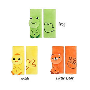 2 Pcs Car Seat Belt Strap Covers,Cartoon Animal Car Seat Strap Pads for Girls and Boys,Seat Belt Shoudler Pads for Infant Stroller Pushchair Seatbelt (Frog)