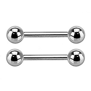 Pierced Owl 14GA EO Gas Sterilized Grade 23 Titanium Nipple Barbells, Sold as a Pair (14GA)