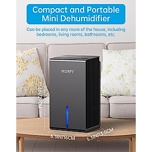 Dehumidifier, MORFY 52OZ Small Dehumidifier for Bedroom Bathroom RV with Auto Shut Off, Portable Quiet Dehumidifiers for Room Home Closet Laundry Room