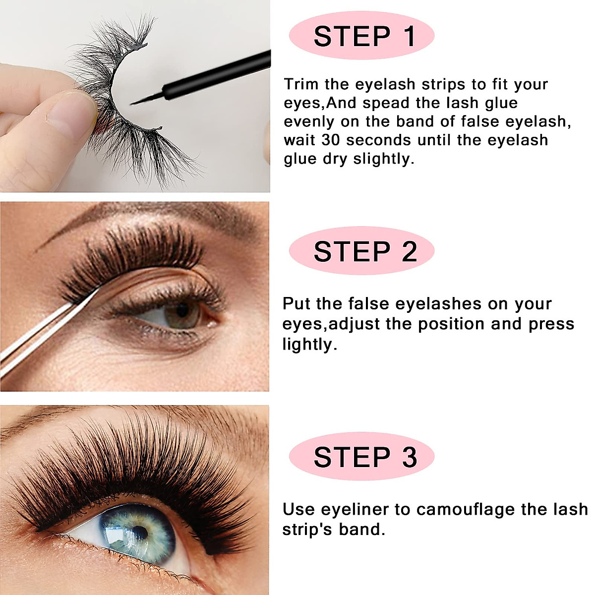 CMNRO Lash Glue Eyelash Glue Waterproof Eyelash Glue for False Lashes Super Strong Hold Eyelash Adhesive Latex-Free Safe on Skin Suitable for Sensitive Eyes 0.176oz Black2