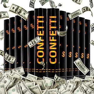 Confetti Cannon Party Poppers 12Pack Biodegradable 100 Dollar Bill Money Confetti Make it Rain 12inch Confetti Shooters Bill Launcher for Business Signing Opening Activities Birthday Party Celebration