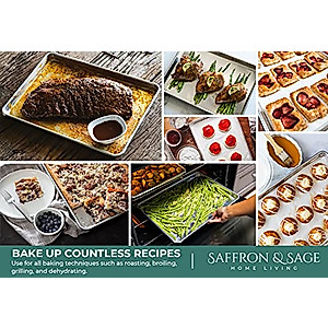 Commercial Quality Cookie Sheet Pan - 2 Pack Aluminum Half Sheet Baking Pan by Saffron & Sage Home Living - This 13x18 Baking Sheet Set is Rust & Warp Resistant, Heavy Duty, of Thick Gauge