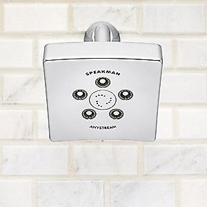 Speakman, Polished Chrome S-3021 Kubos Anystream High Pressure Adjustable 2.5 GPM Shower Head