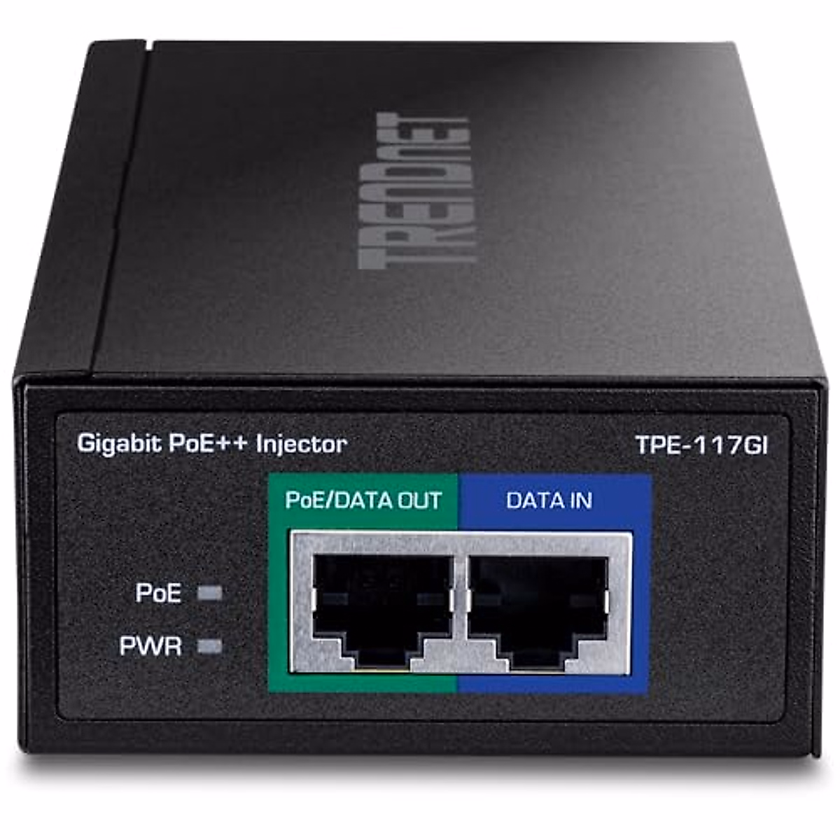 TRENDnet Gigabit PoE++ Injector, Supplies PoE (15.4W), PoE+ (30W), or PoE++ (60W), Network A PoE Device Up to 100m(328 ft), Supports IEEE 802.3af,802.at, Plug & Play, Black, TPE-117GI